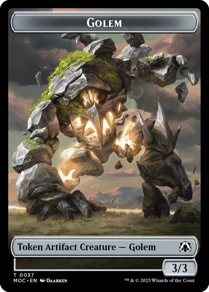 Golem // Blood Double-sided Token - Commander: March of the Machine ...