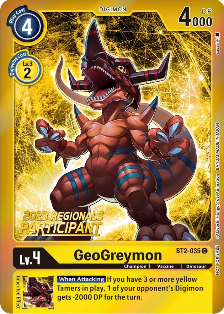 GeoGreymon (2023 Regionals Participant) - Release Special Booster 1.5 - Digimon Card Game ...