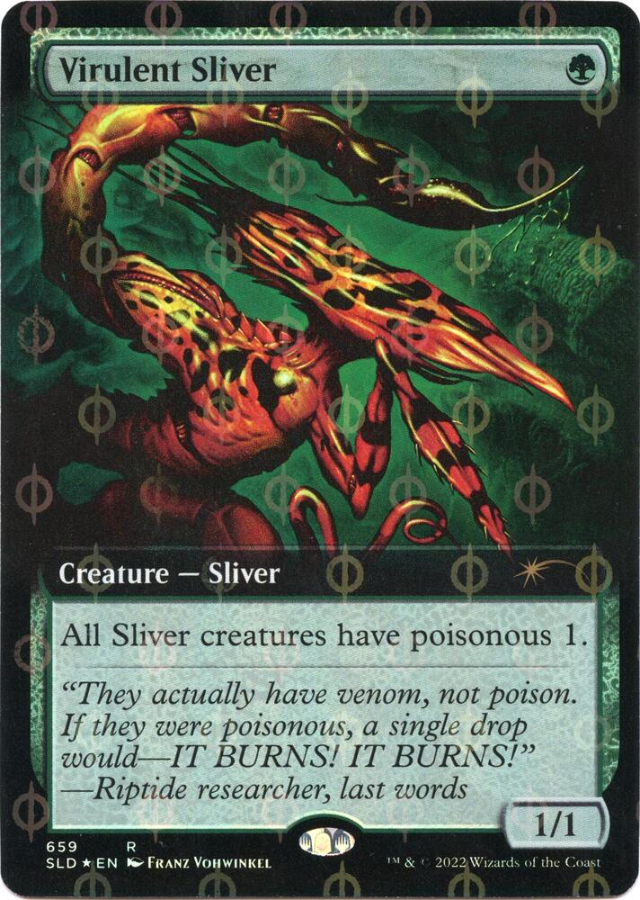 Plague Sliver (Extended Art) (Step-and-Compleat Foil) - Secret Lair ...