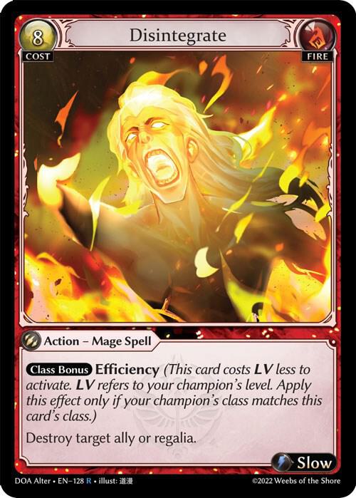Disintegrate - Dawn of Ashes Alter Edition - Grand Archive TCG ...
