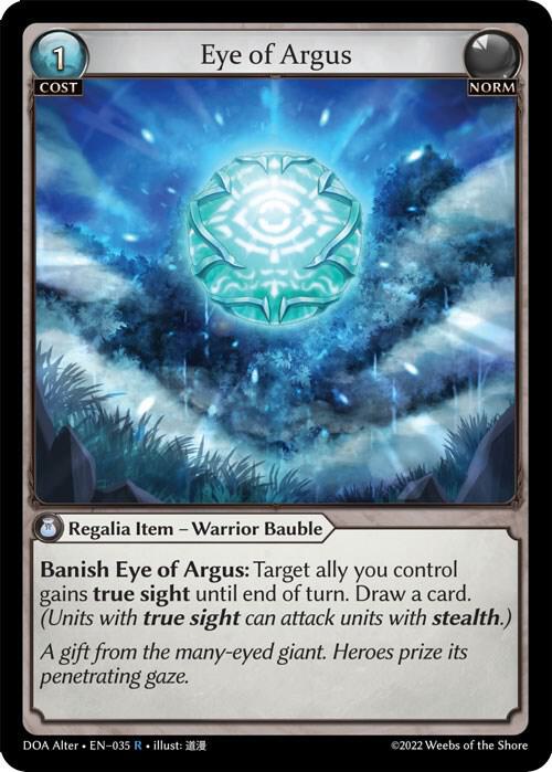 Eye of Argus - Dawn of Ashes Alter Edition - Grand Archive TCG