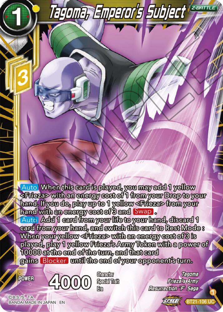 Tagoma, Emperor's Subject - Wild Resurgence - Dragon Ball Super ...