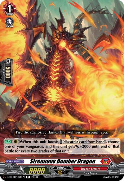 Strenuous Bomber Dragon - D-BT10: Dragon Masquerade - Cardfight Vanguard