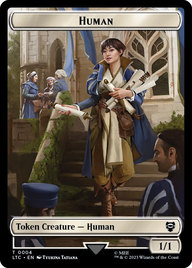 Human // Treasure Double-Sided Token - Commander: The Lord of the Rings ...