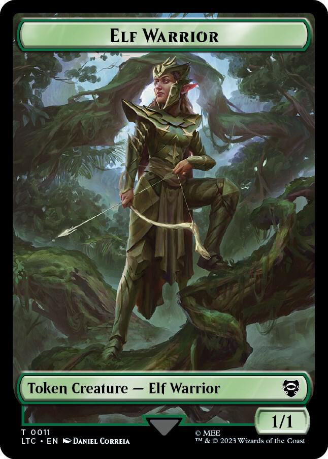 Elf Warrior // Treasure Double-Sided Token - Commander: The Lord of the ...