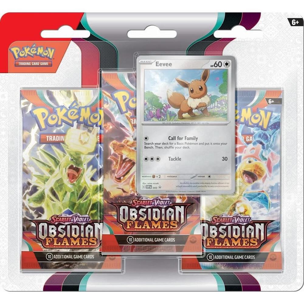 Obsidian Flames 3 Pack Blister [Eevee] - SV03: Obsidian Flames - Pokemon - TCGplayer.com