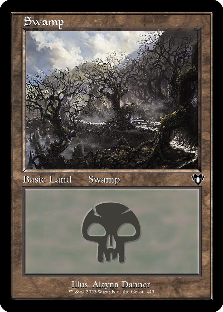 Swamp (443) (Retro Frame) - Commander Masters - Magic: The Gathering ...
