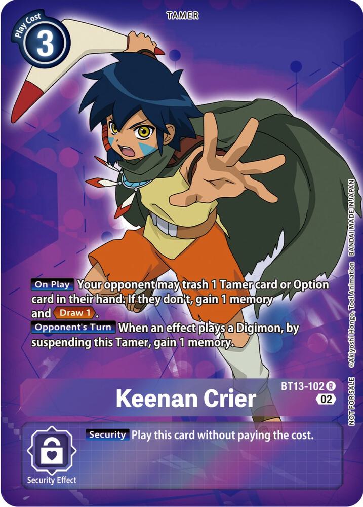 Keenan Crier (Box Topper) - Versus Royal Knights - Digimon Card Game