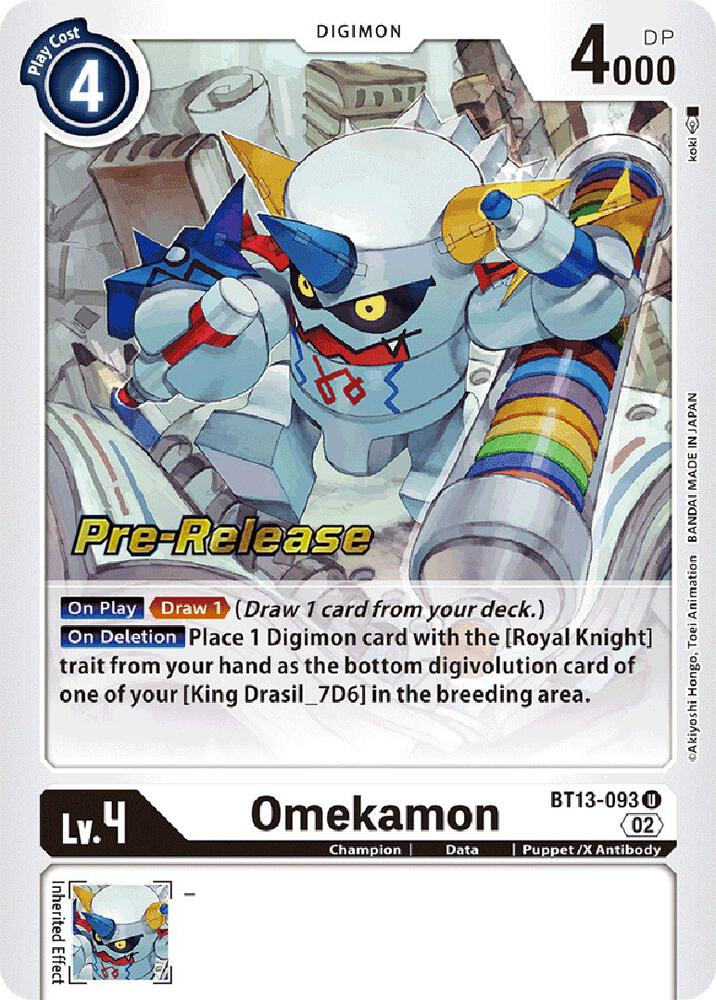 Omekamon - Versus Royal Knights Pre-Release Cards - Digimon Card Game ...