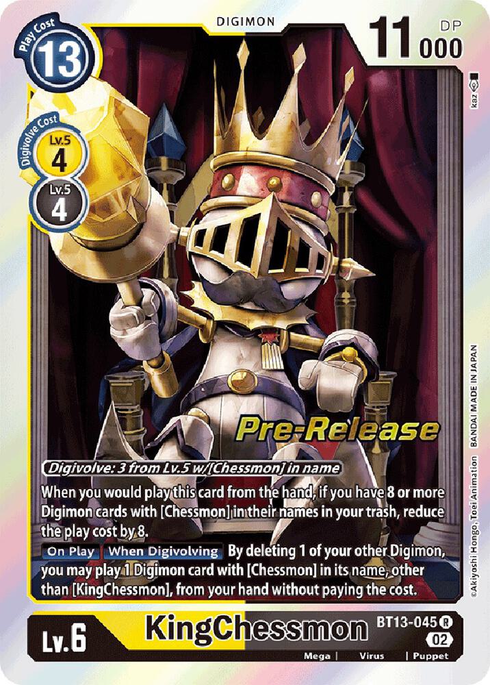 KingChessmon - Versus Royal Knights Pre-Release Cards - Digimon Card ...