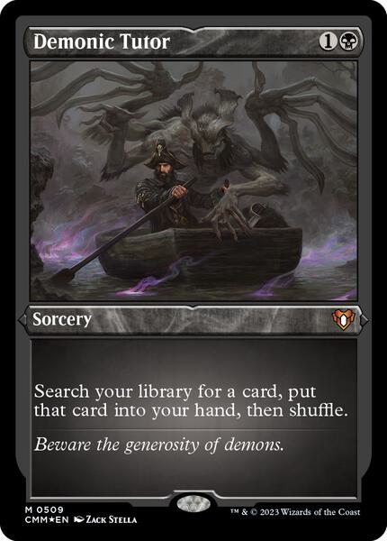 Demonic Tutor (Foil Etched) - Commander Masters - Magic: The Gathering ...