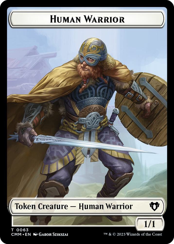 Human Warrior // Zombie Army Double-Sided Token - Commander Masters ...