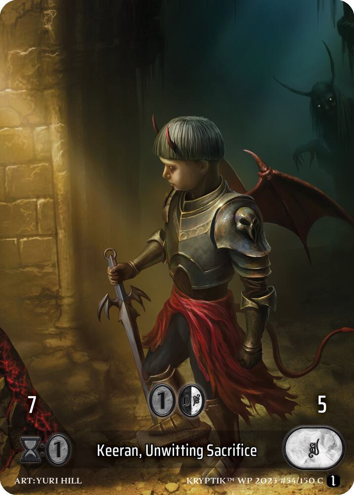 Keeran, Unwitting Sacrifice (Box Topper) - Wicked Prophecy [Wave 1] - Kryptik TCG