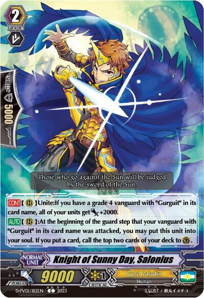 Knight of Sunny Day, Salonius - D-PV01: History Collection - Cardfight Vanguard