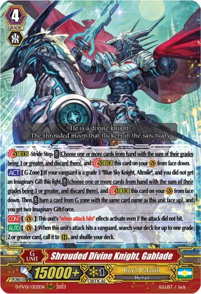Shrouded Divine Knight, Gablade - D-PV01: History Collection - Cardfight Vanguard