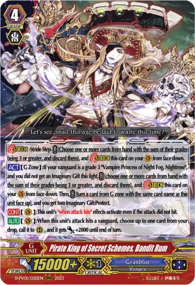 Pirate King of Secret Schemes, Bandit Rum - D-PV01: History Collection - Cardfight Vanguard