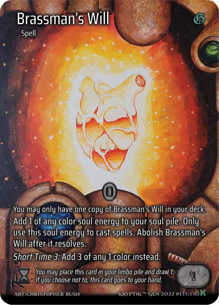 Brassman's Will (Full Art) - Genesis [Kickstarter] - Kryptik TCG