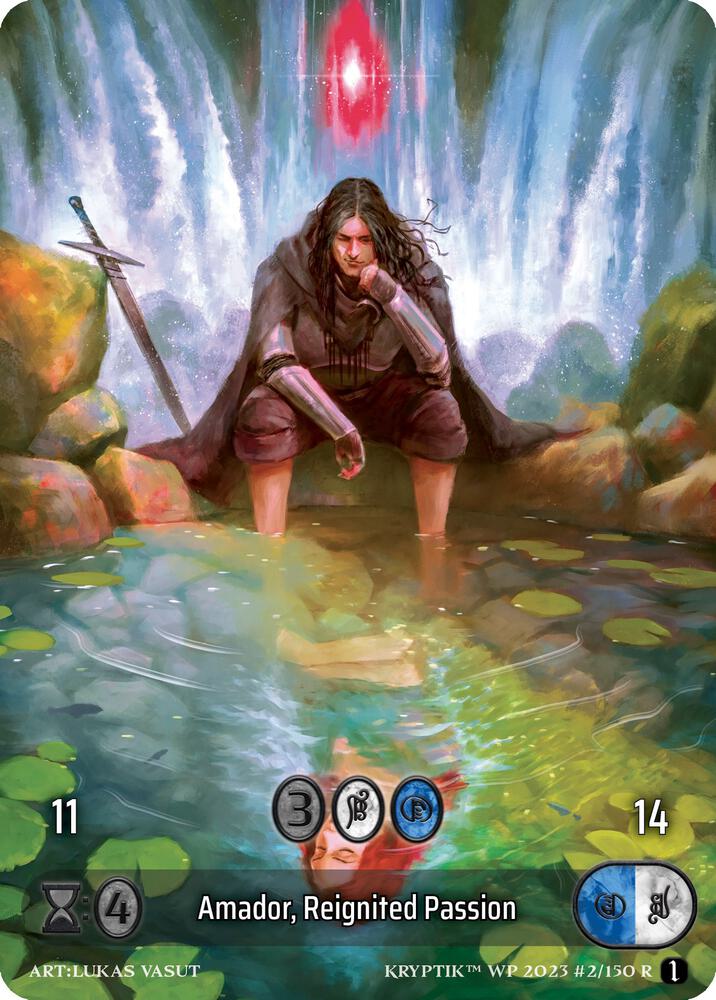 Amador, Reignited Passion (Box Topper) (Glass Foil) - Wicked Prophecy [Wave 1] - Kryptik TCG