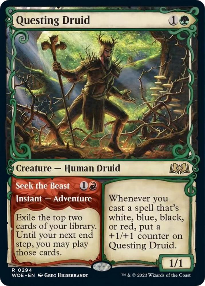 Questing Druid (Showcase) - Wilds of Eldraine - Magic: The Gathering ...