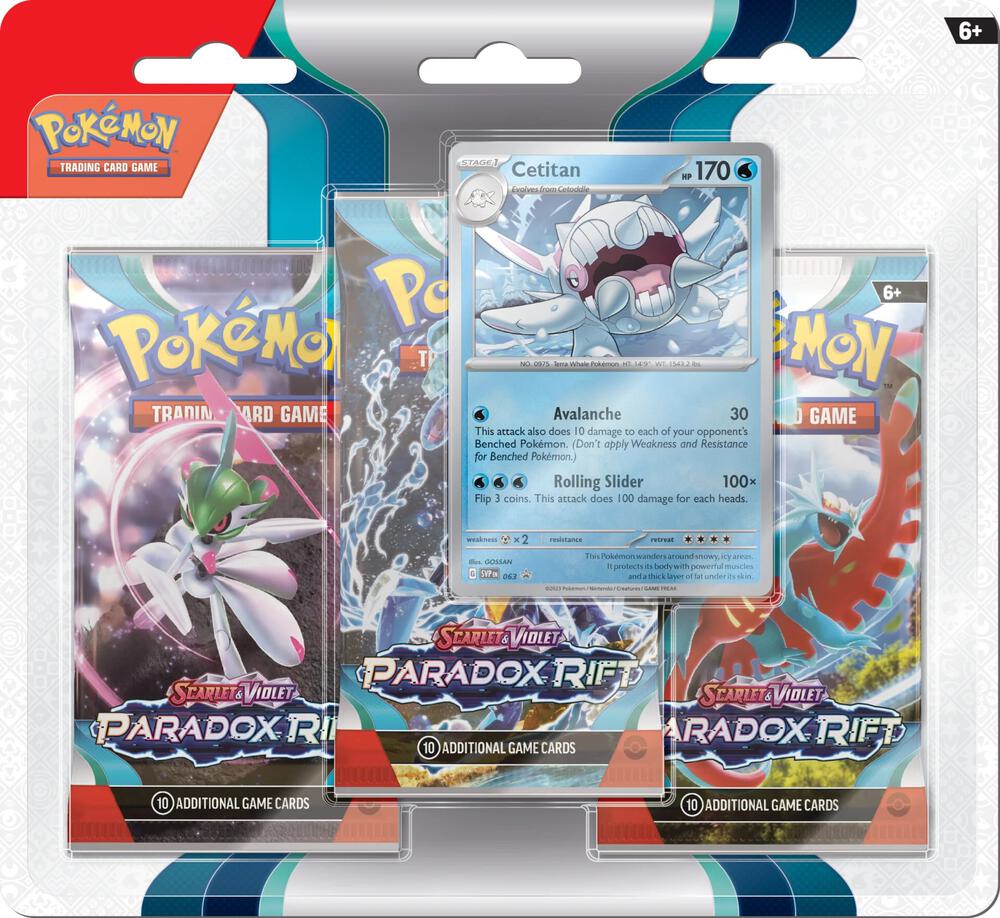Paradox Rift 3 Pack Blister [Cetitan] - SV04: Paradox Rift - Pokemon ...