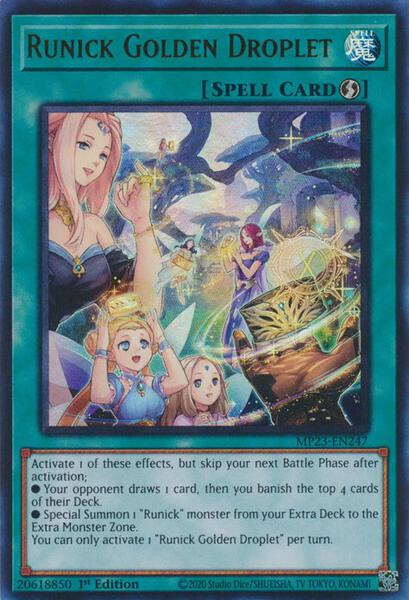 Runick Golden Droplet - 25th Anniversary Tin: Dueling Heroes Mega Pack ...