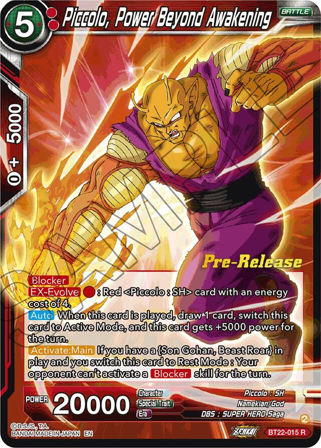 Piccolo, Power Beyond Awakening - Critical Blow Pre-Release Cards ...