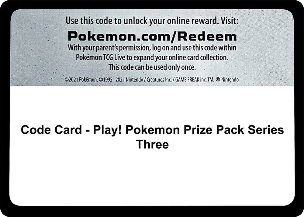 Code Card - Play! Pokemon Prize Pack Series Three - Prize Pack Series ...