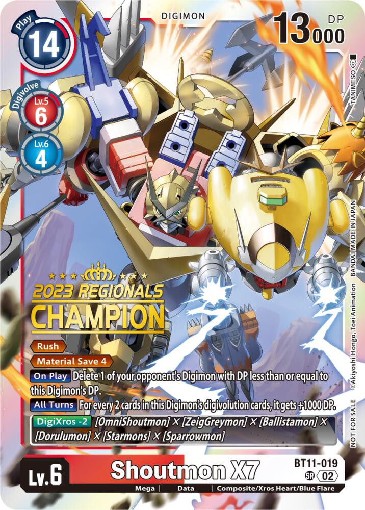 Shoutmon X7 (2023 Regionals Champion) - Dimensional Phase - Digimon Card Game