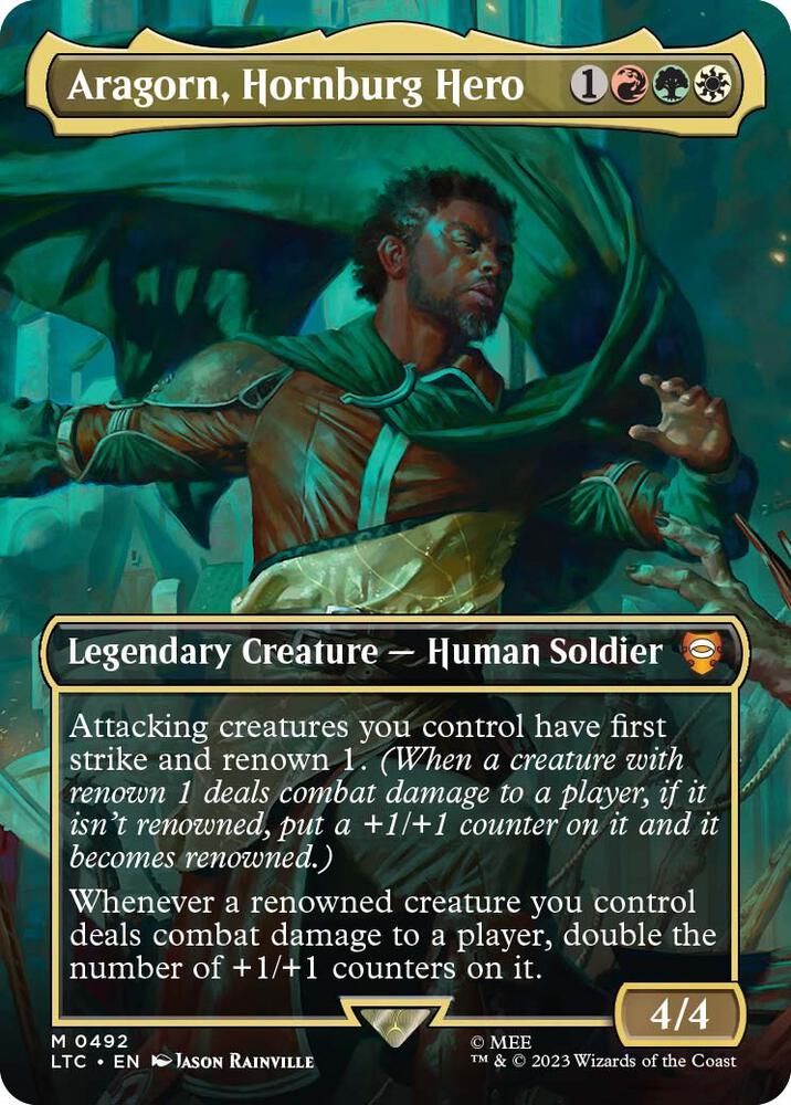 Aragorn, Hornburg Hero (Borderless) - Commander: The Lord of the Rings: Tales of Middle-earth ...