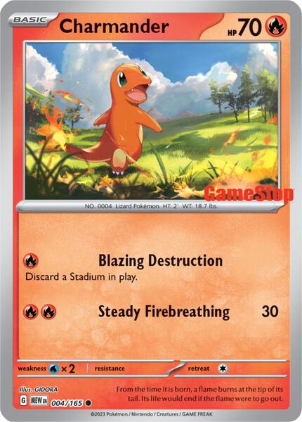 Charmander - 004/165 (GameStop Exclusive) - Miscellaneous Cards ...