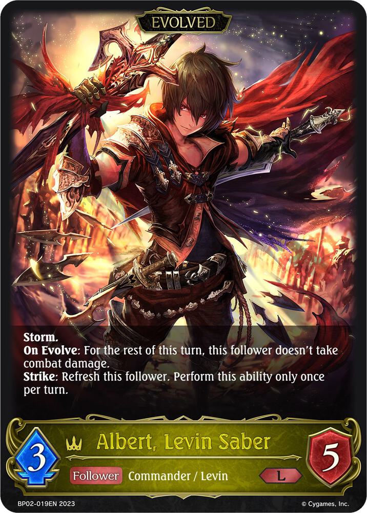 Albert, Levin Saber (Evolved) - BP02: Reign of Bahamut - Shadowverse: Evolve - TCGplayer.com