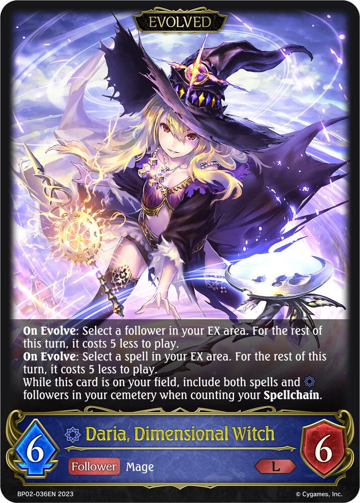 Daria, Dimensional Witch (Evolved) - BP02: Reign of Bahamut - Shadowverse: Evolve