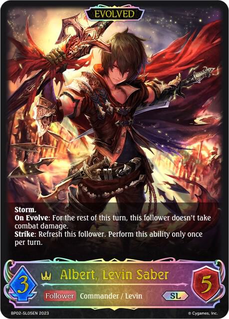 Albert, Levin Saber (Evolved) (SL) - BP02: Reign of Bahamut - Shadowverse: Evolve - TCGplayer.com