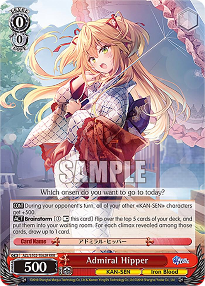 Admiral Hipper (RRR) - Azur Lane - Weiss Schwarz - TCGplayer.com