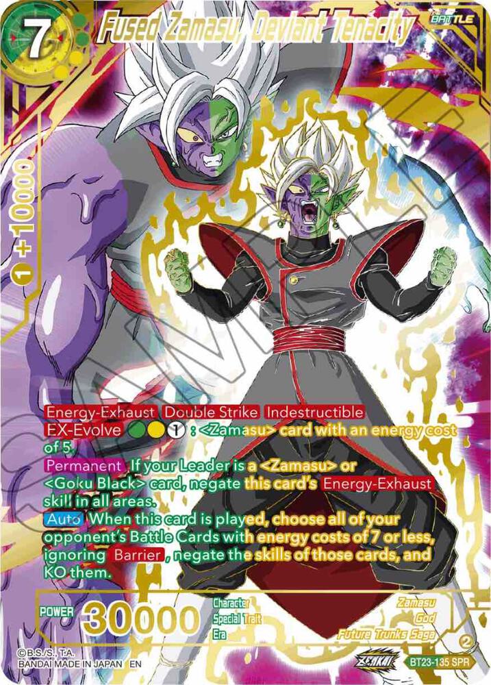 Fused Zamasu, Deviant Tenacity (SPR) - Perfect Combination - Dragon Ball Super: Masters ...