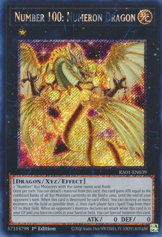 Number 100: Numeron Dragon (Platinum Secret Rare) - 25th Anniversary Rarity Collection - YuGiOh ...