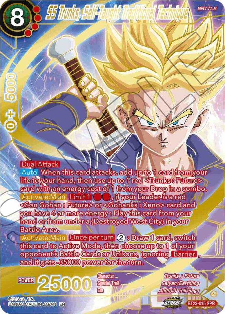 SS Trunks, Self-Taught Traditional Technique (SPR) - Perfect Combination - Dragon Ball Super ...