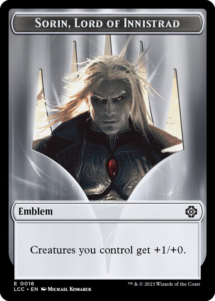 Emblem - Sorin, Lord of Innistrad // Vampire (0004) Double-Sided Token - Commander: The Lost ...