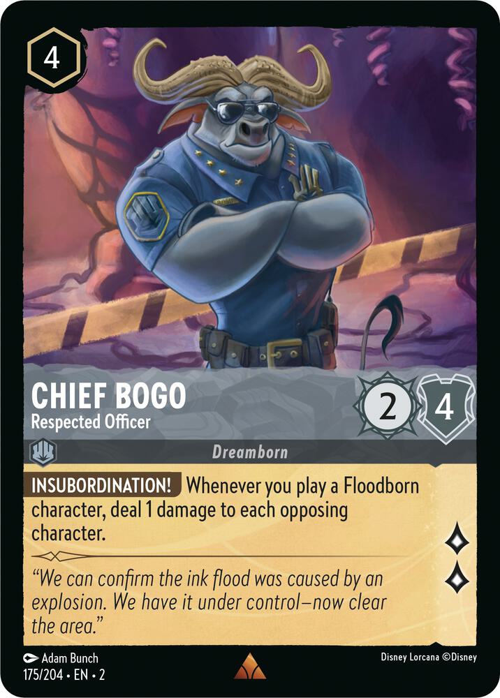 Chief Bogo - Respected Officer - Rise of the Floodborn - Disney Lorcana ...