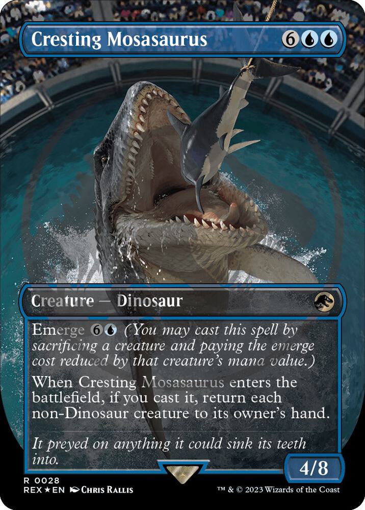 Cresting Mosasaurus (Borderless) (Emblem) - Universes Beyond: Jurassic ...