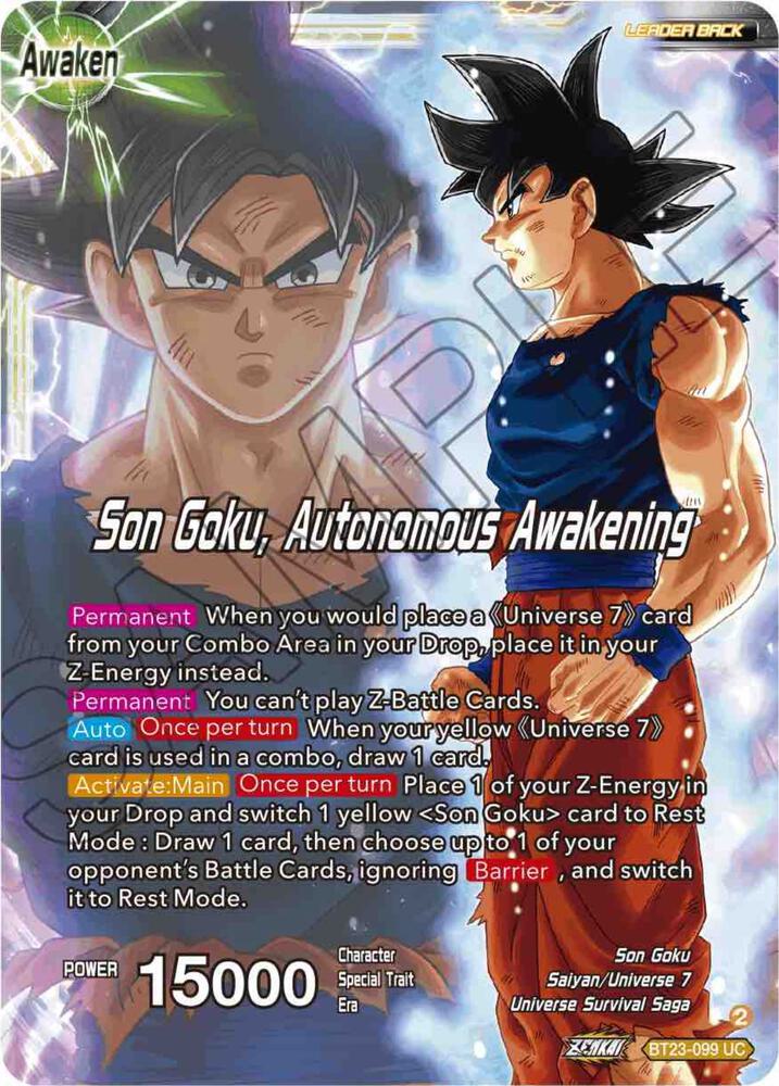 SSB Son Goku // Son Goku, Autonomous Awakening - Perfect Combination - Dragon Ball Super ...