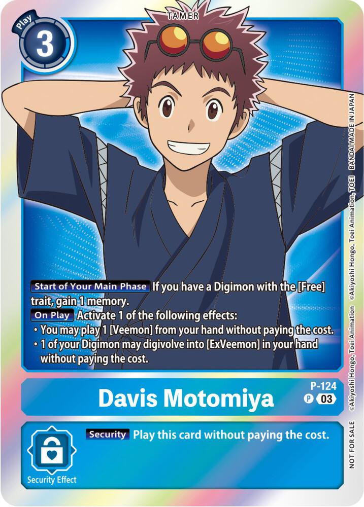 Davis Motomiya - P-124 (Tamer Party Pack -The Beginning- Ver. 2.0) - Digimon Promotion Cards ...