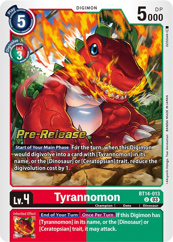 Tyrannomon - Blast Ace Pre-Release Cards - Digimon Card Game ...