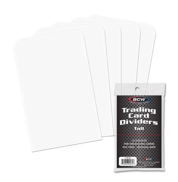 Card Dividers Tall - White (10-Pack) - BCW Card Dividers - Collectible ...