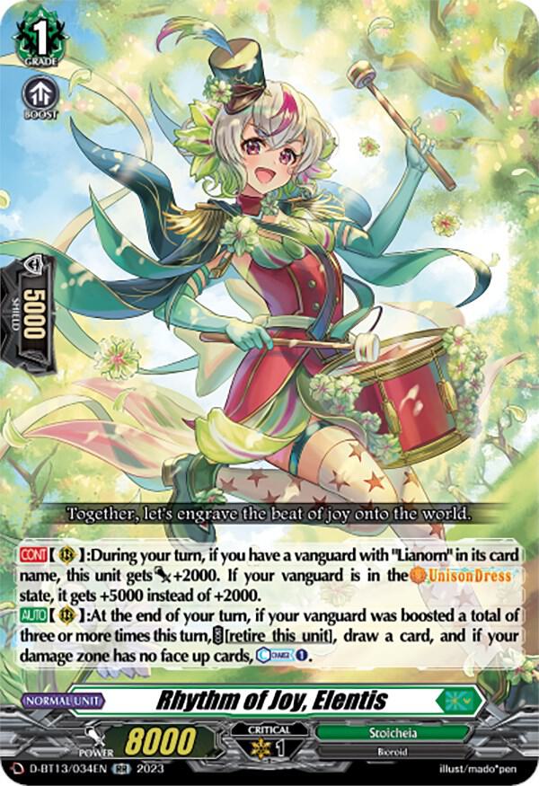 Rhythm of Joy, Elentis - D-BT13: Flight of Chakrabarthi - Cardfight Vanguard - TCGplayer.com