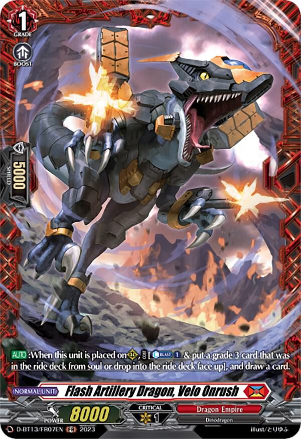 Flash Artillery Dragon, Velo Onrush (FR) - D-BT13: Flight of Chakrabarthi - Cardfight Vanguard ...