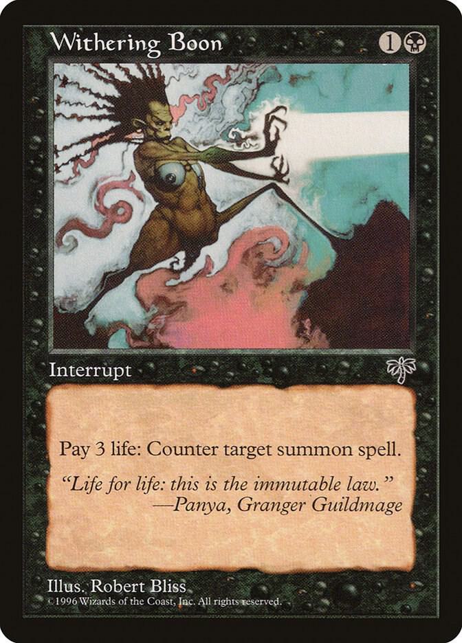 Withering Boon - Mirage - Magic: The Gathering - TCGplayer.com