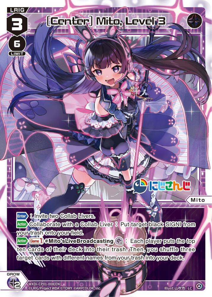 [Center] Mito, Level 2 - Collab Booster: Nijisanji Diva - WIXOSS