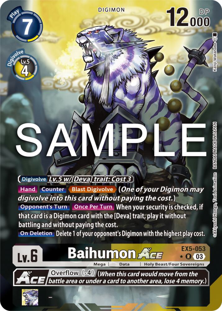 Baihumon ACE (Alternate Art) - Animal Colosseum - Digimon Card Game ...