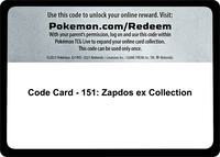 Code Card - 151: Zapdos ex Collection - SV: Scarlet & Violet 151 - Pokemon - TCGplayer.com